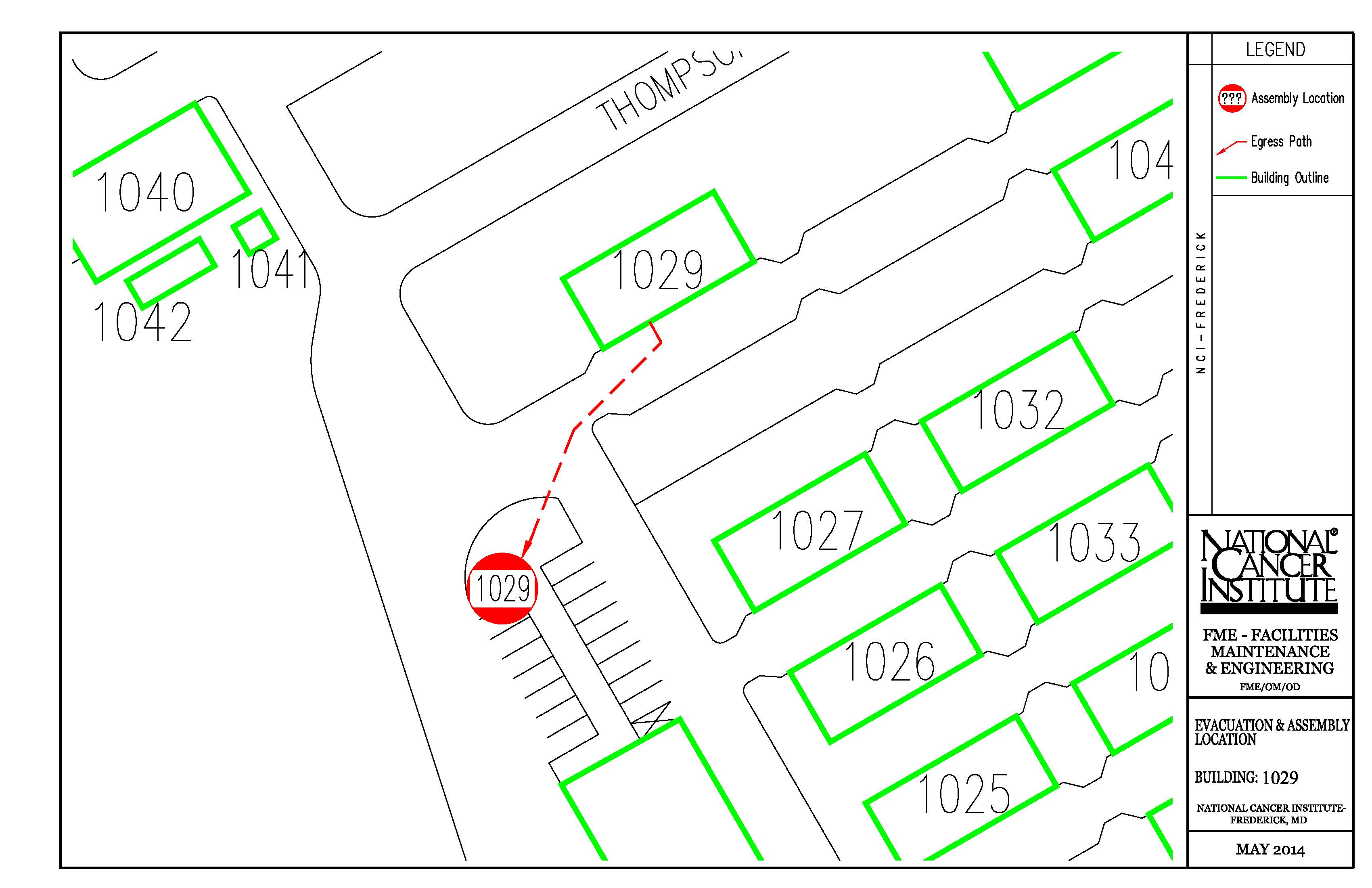 NCI at Frederick: NCI at Frederick Evacuation Map Text Version